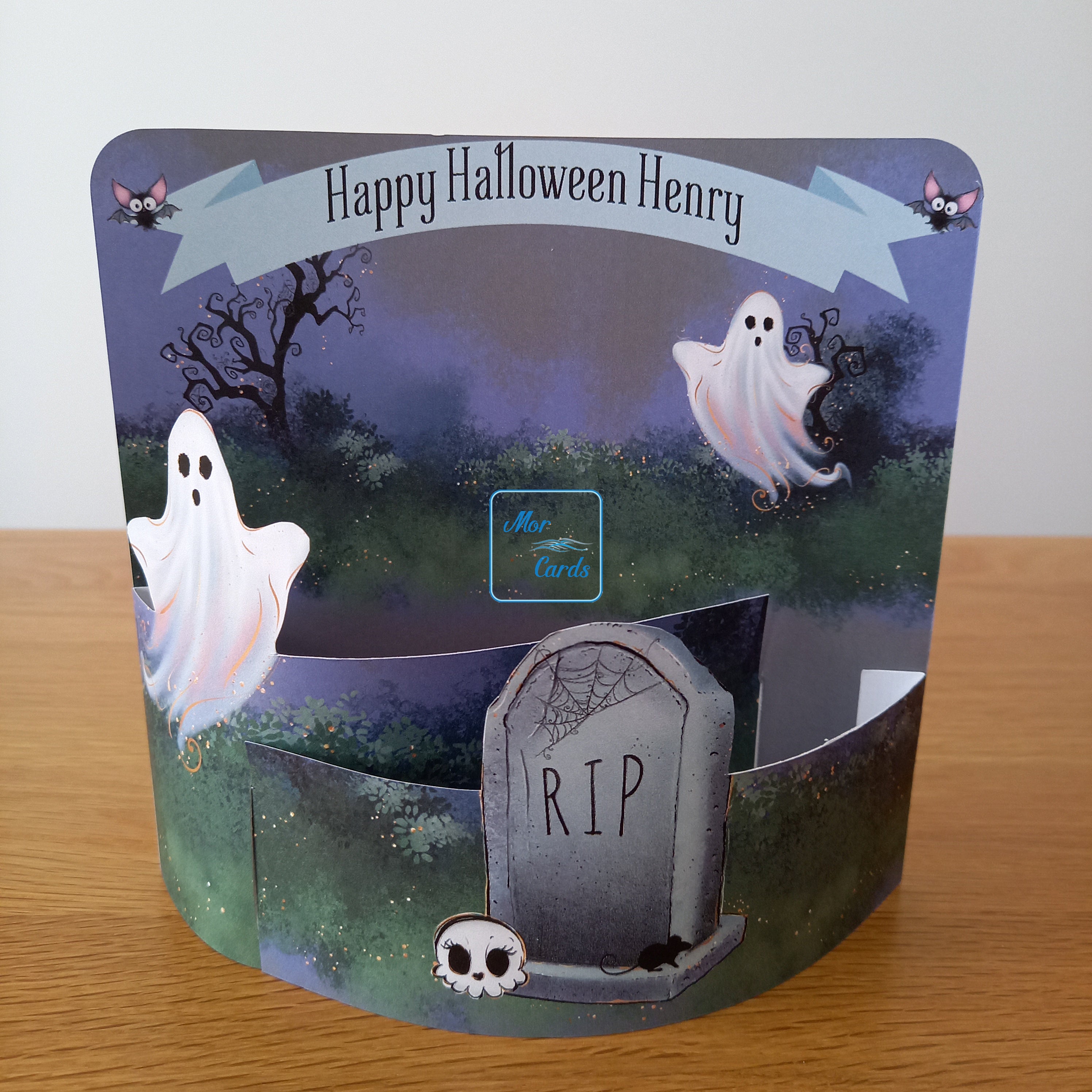 Ghost 3d personalised 'bendy' card – Mor Cards